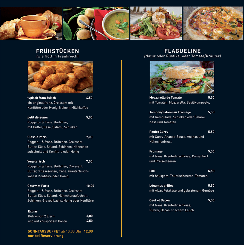 Kultur Café Paris - Speisekarte | Simply Food Catering